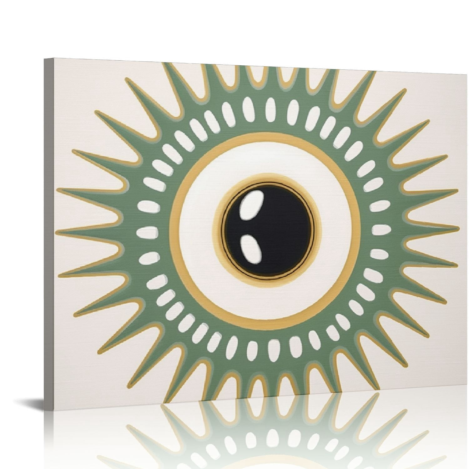 COMIO Green Modern Evil Eye Symbol Framed Floater Canvas Wall Art ...