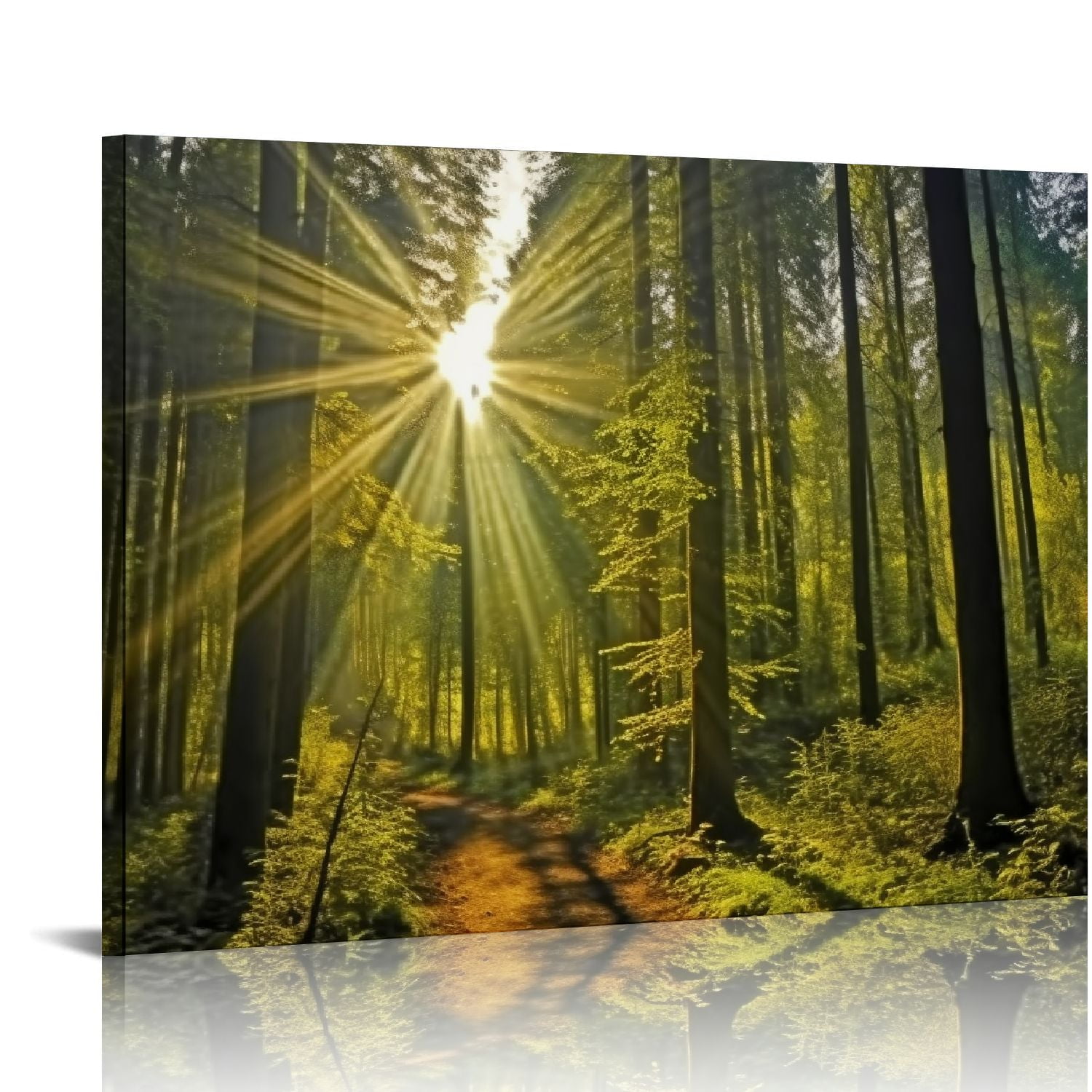 COMIO Green Nature Wall Art for Living Room Forest Landscape Canvas ...