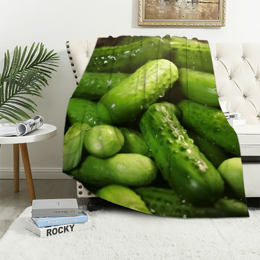 COMIO Green Pickles Cucumbers 3D Funny Realistic Food Ultra-Soft Throw ...