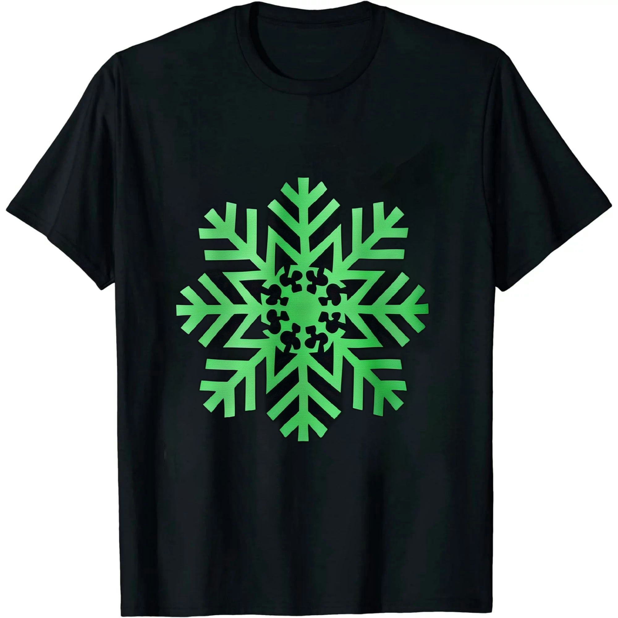 COMIO Green Snowflake T-Shirt T-Shirt - Walmart.com