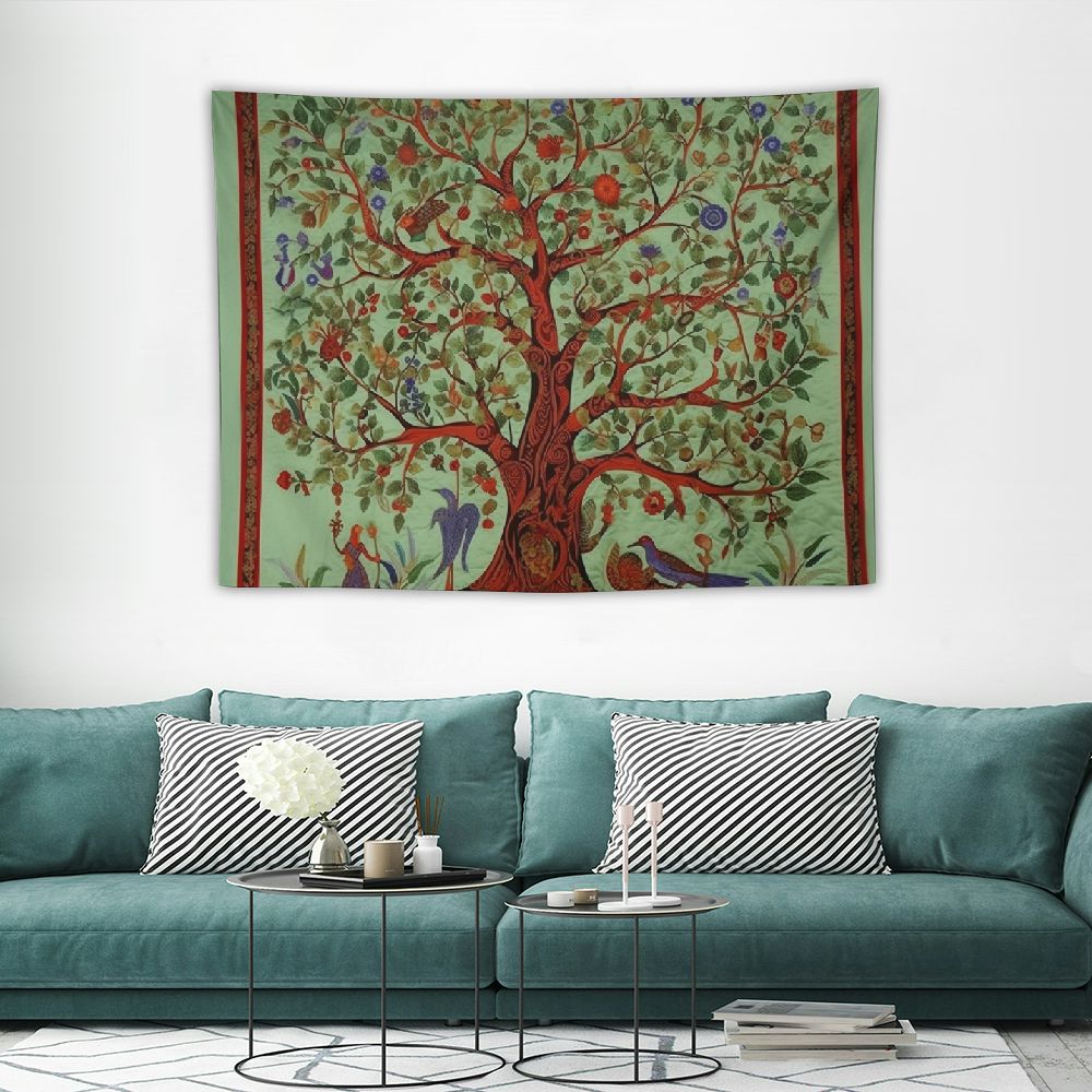 COMIO Green Tree of Life Tapestry Vertical Indian Forest Tapestries for ...