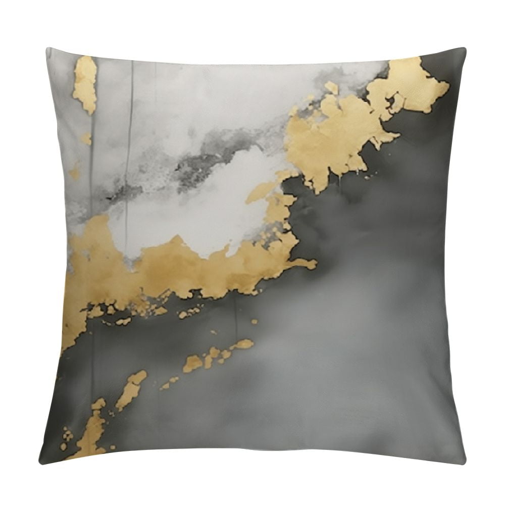 COMIO Grey Marble Pillow Covers Abstract Art Modern Decorative Throw ...