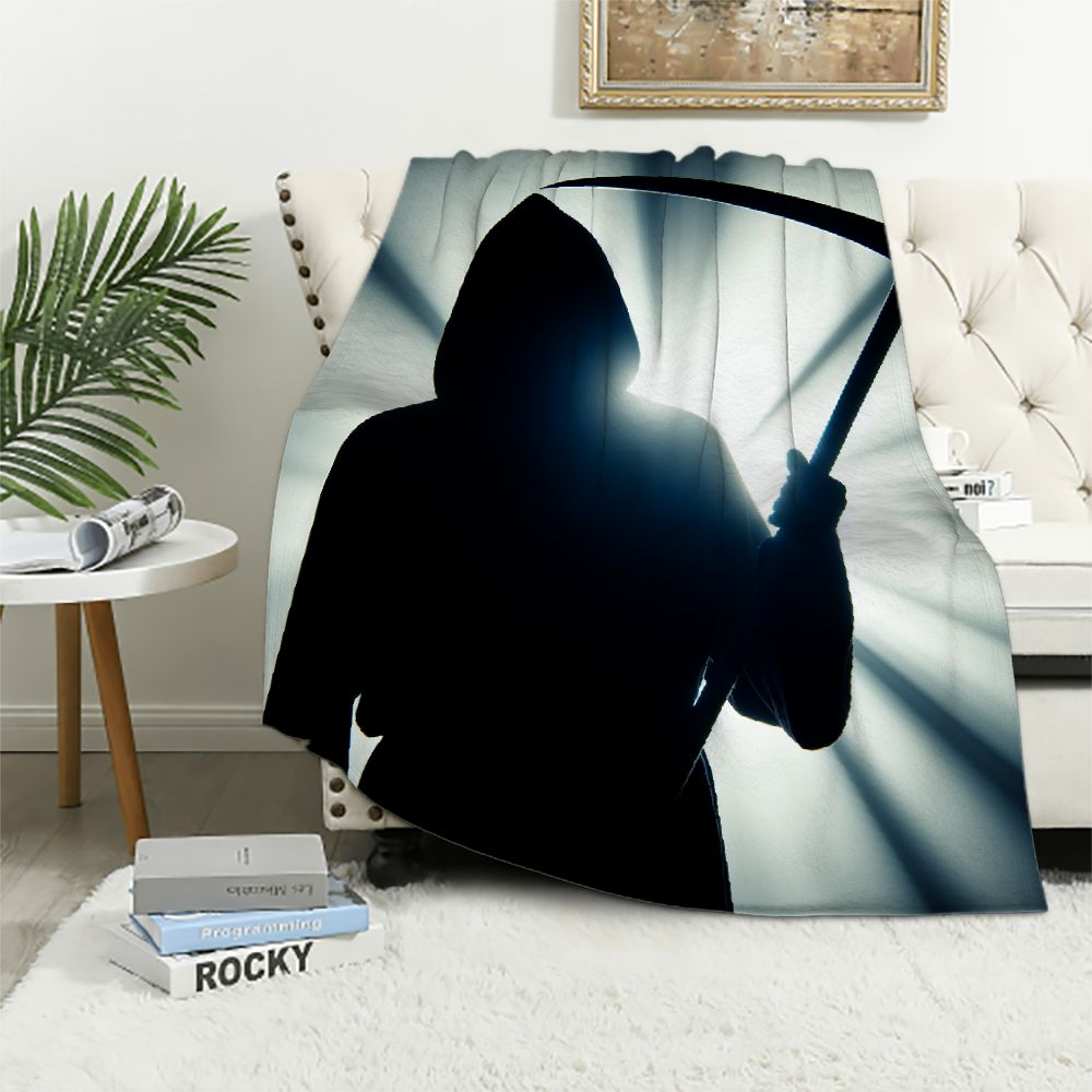 YANMS Grim Reaper Blanket Throw Halloween Theme Blanket for Teens Adult ...