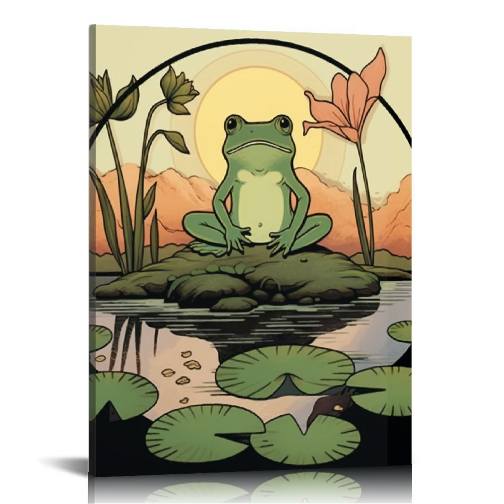 COMIO Groovy Frog Yoga Pose Posters for Room Aesthetic Vintage Animal ...