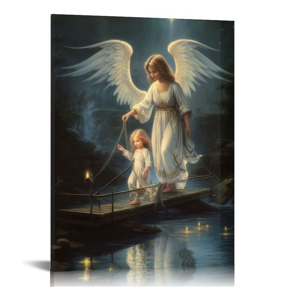 COMIO Guardian Angel Mother Watching The ChildrenArt HD Canvas Print ...