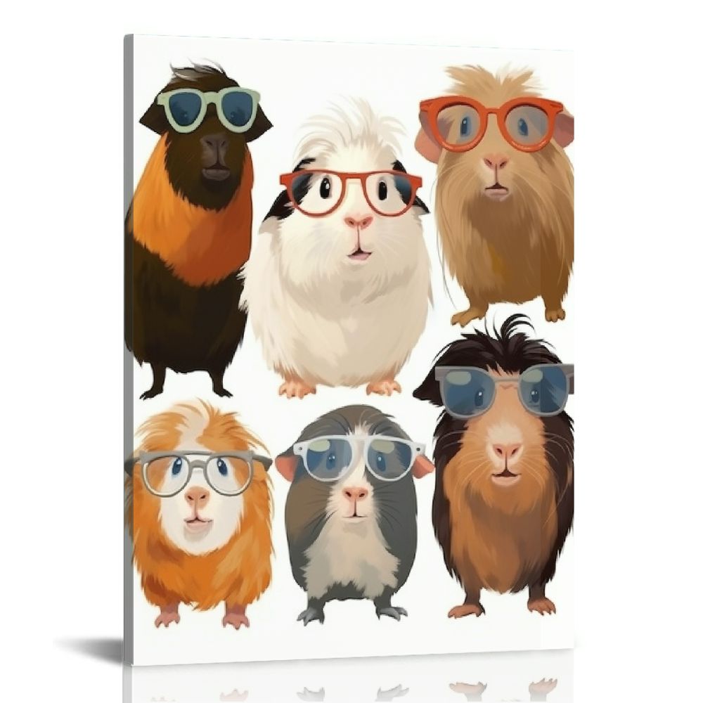 COMIO Guinea Pig Canvas Wall Art Nursery Animal Pictures Cartoon Animal ...