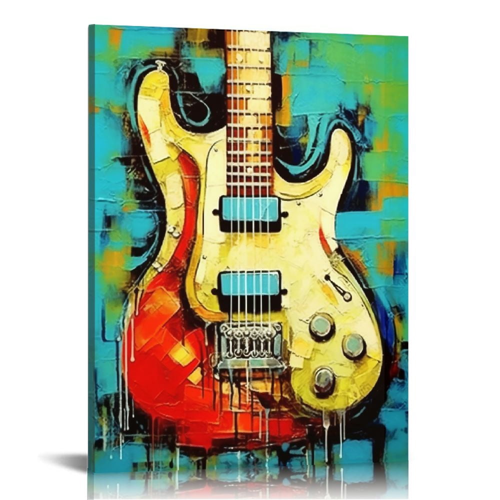 COMIO Guitar Music Posters Print 16x20in - Vintage Rock Guitar Wall Art ...