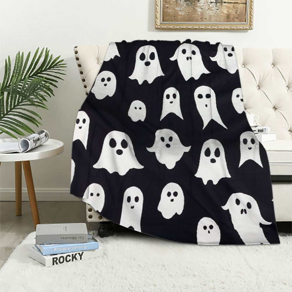 COMIO Halloween Blanket Ghost Flannel Throw Blankets for Kids for Women ...