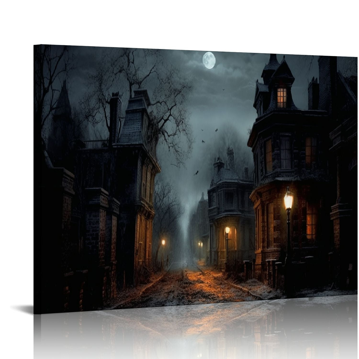 COMIO Halloween Home Decoration Spooky Castle Wall Art An Old American ...