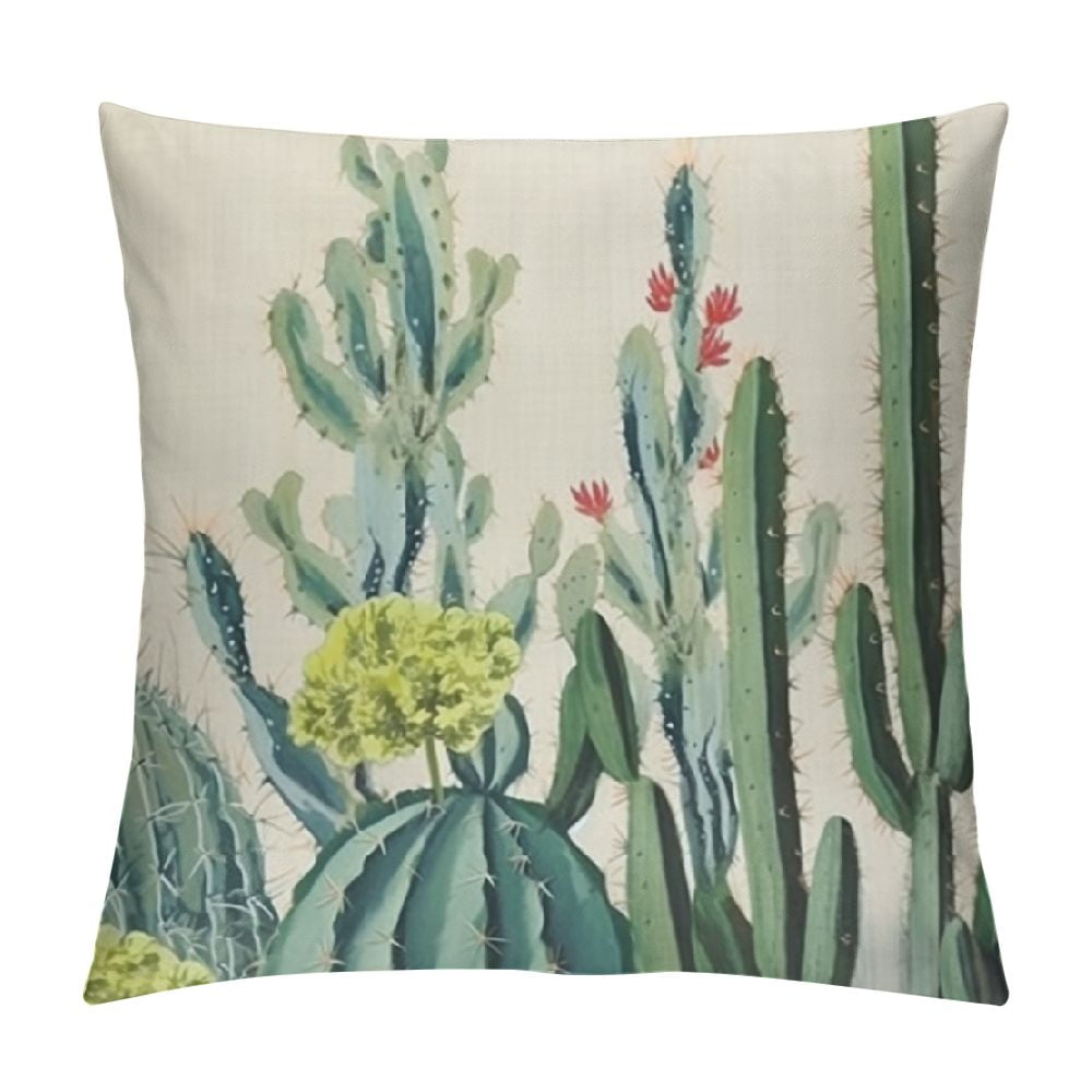COMIO Hand Painted Green Cactus Plants In The Desert Inspiration ...