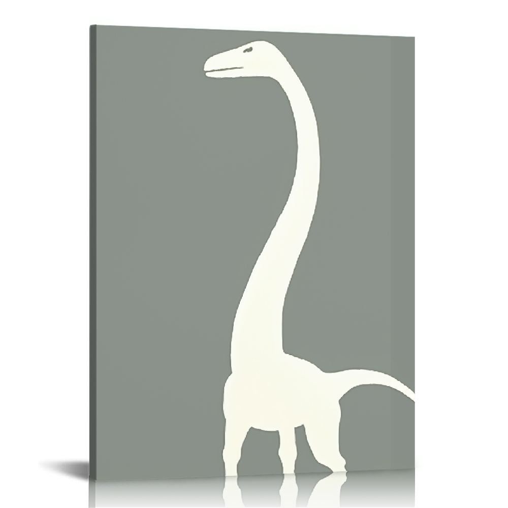 COMIO Handmade Minimalist Dinosaur Canvas Wall Art Abstract T-Rex Boys ...
