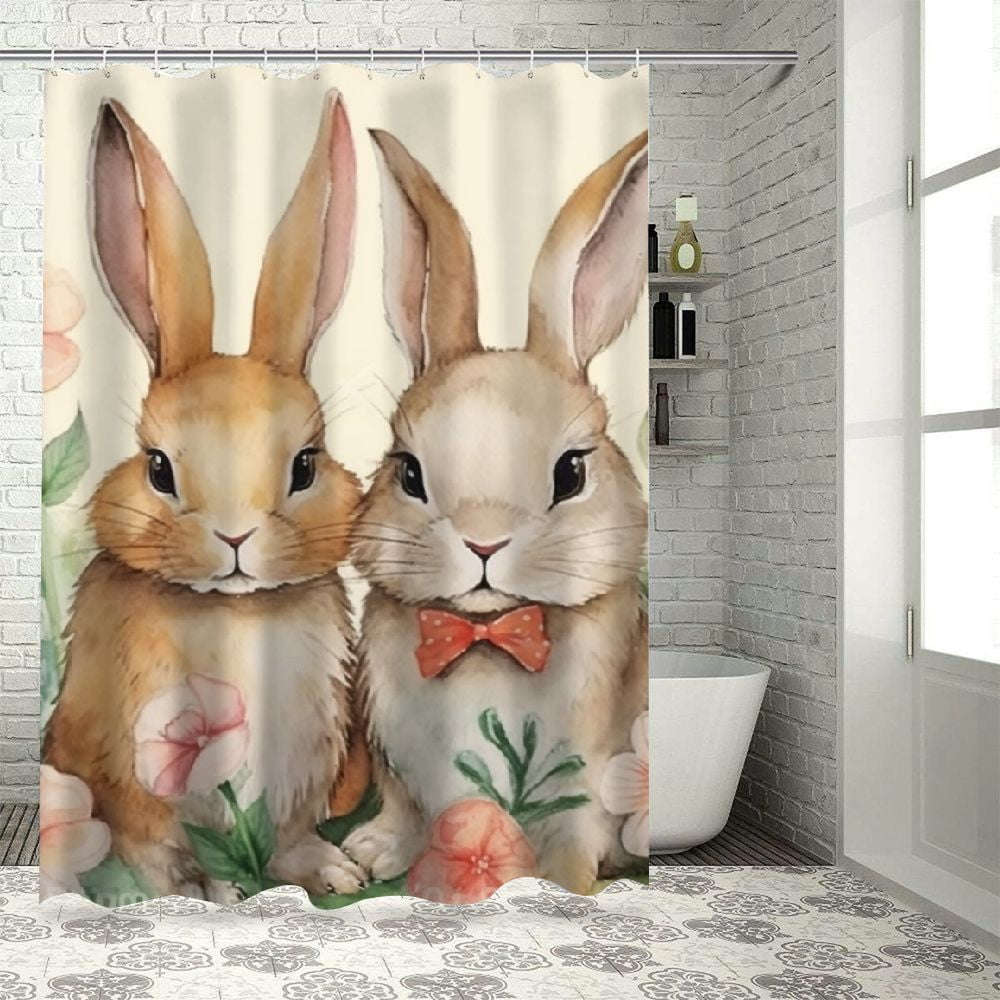 COMIO Happy Easter Floral Bunny Rabbits Peep Peep Polka Dots Buffalo ...