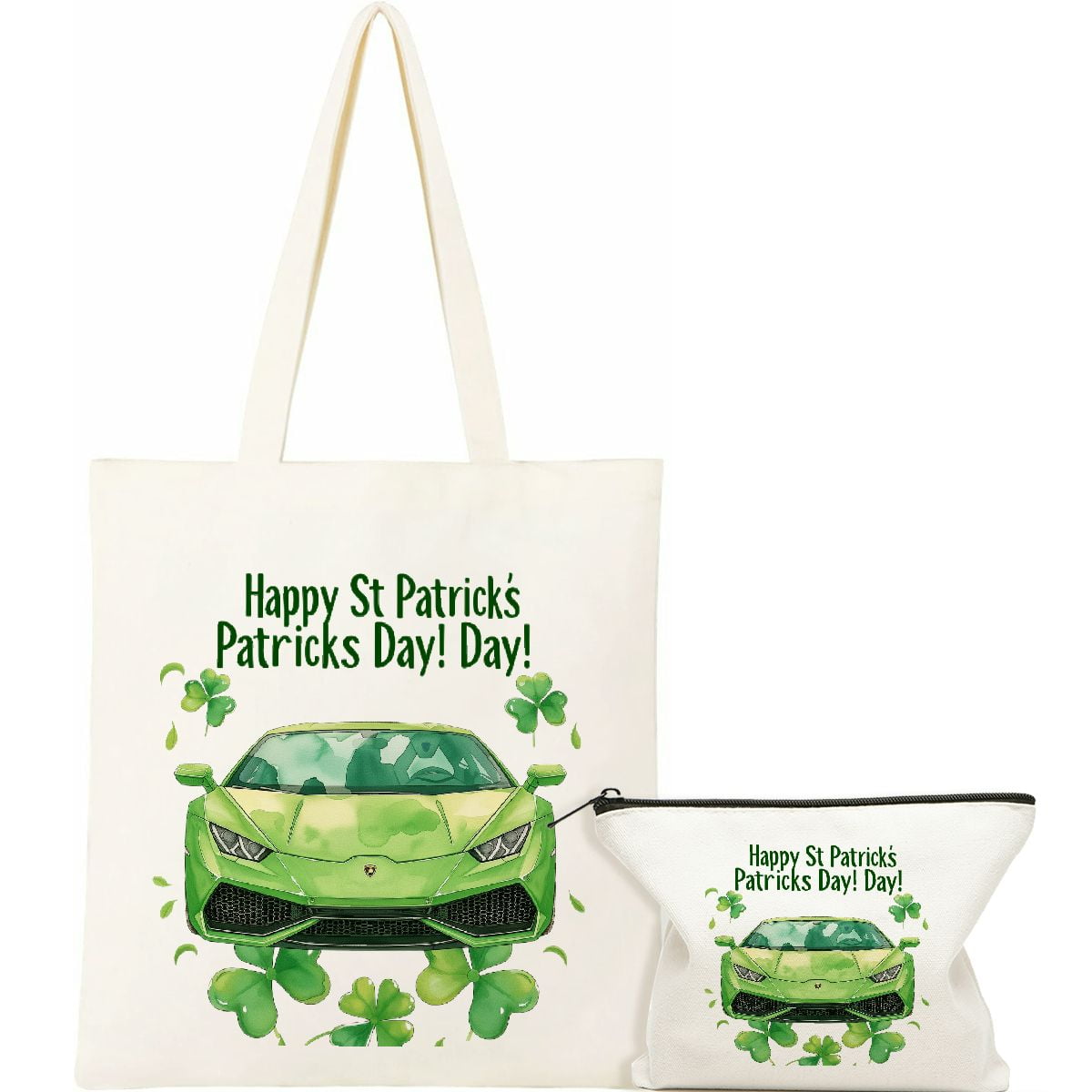 COMIO Happy St Patricks Day 2 Pcs Canvas Tote Bags Cute Aesthetic Tote ...