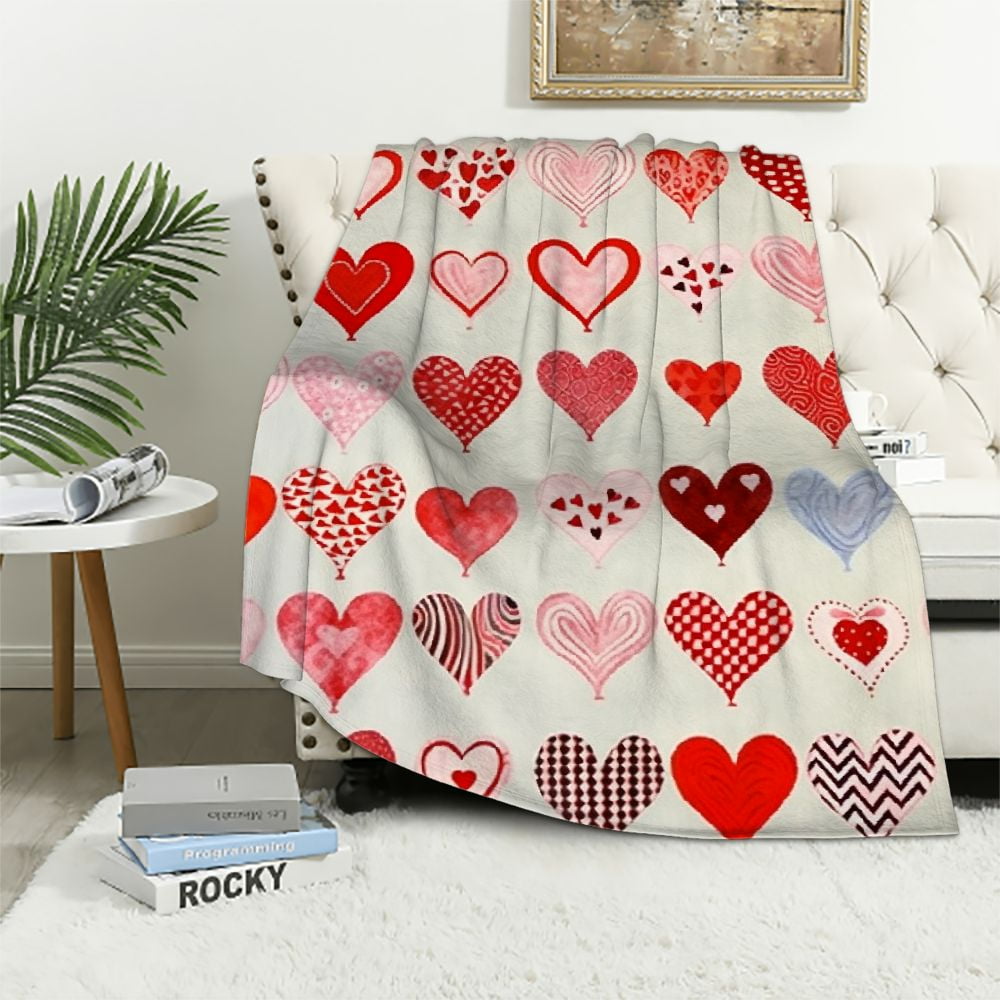 COMIO Heart Blanket Mothers Day Love Soft Throw Blanket Red Heart ...