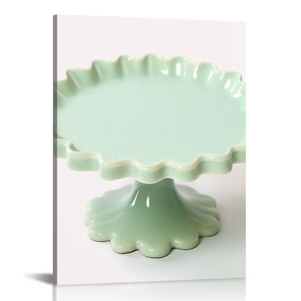 COMIO Highbrook Jadeite Glass Cake Stand - Ruffle Trim - Walmart.com