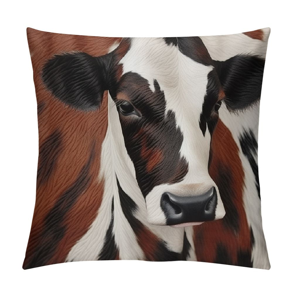 COMIO Highland Cow Print Throw Pillow Covers for Adult Women Cowboys ...