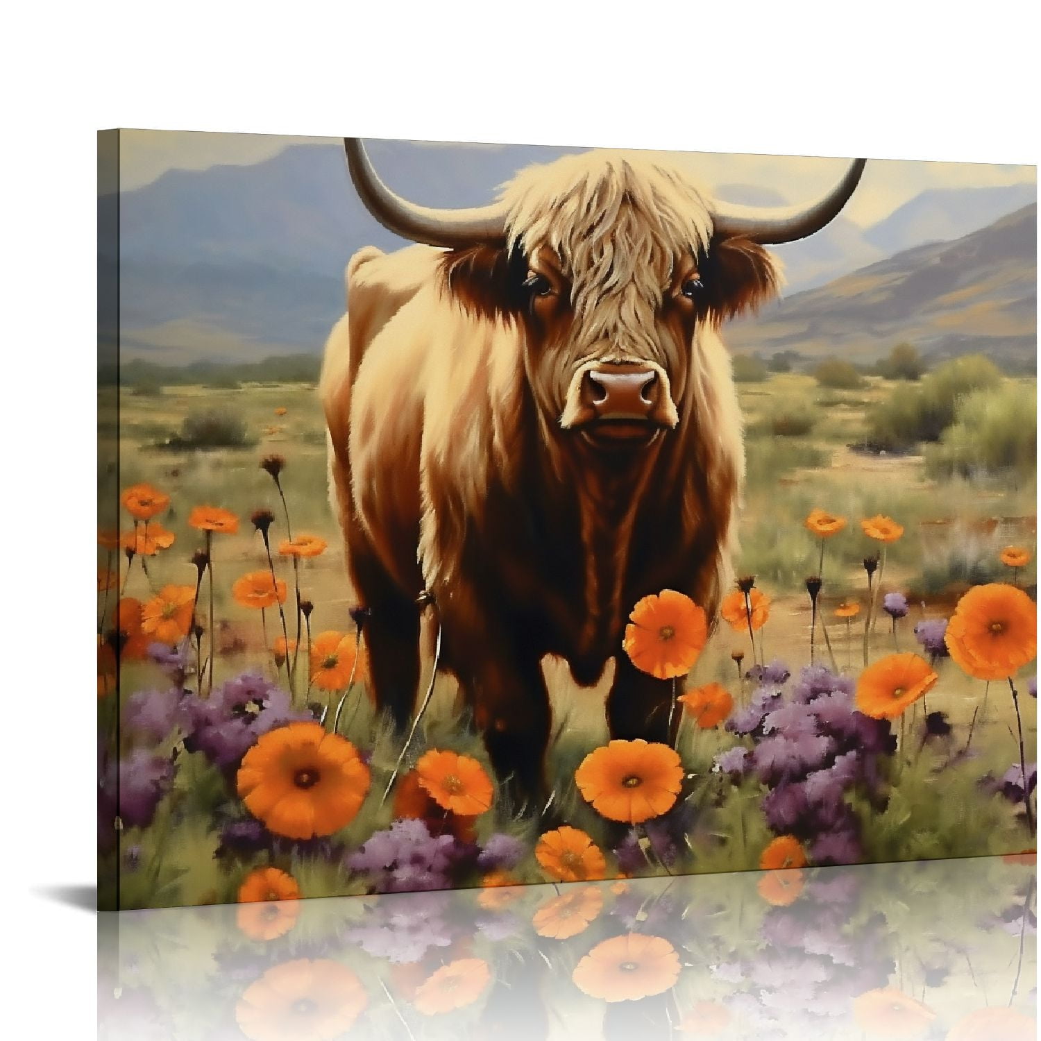 COMIO Highland Cow Wall Art Decor for Living Room Cow Pictures Print on ...