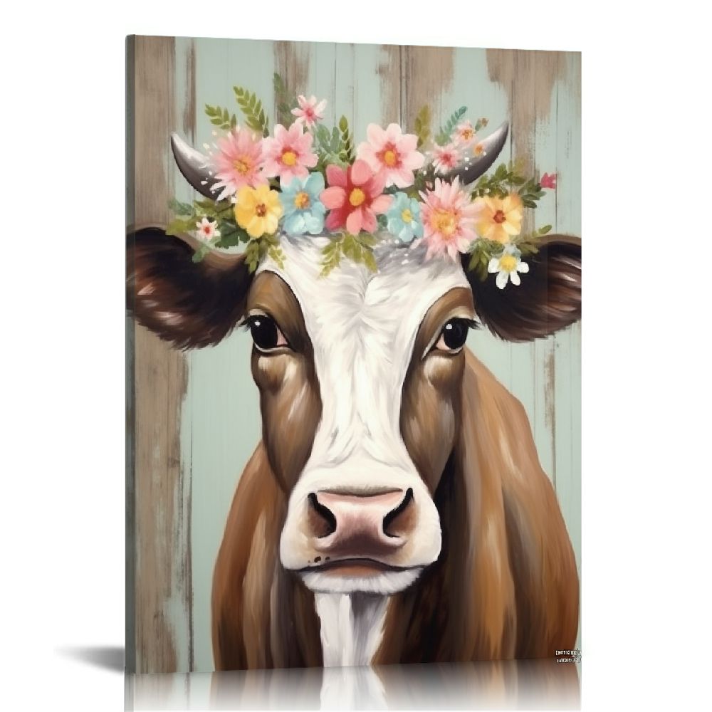 COMIO Highland Cow Wall Art Farm Decor Picture Canvas Posters Print Modern Artwork Cute Funny ...