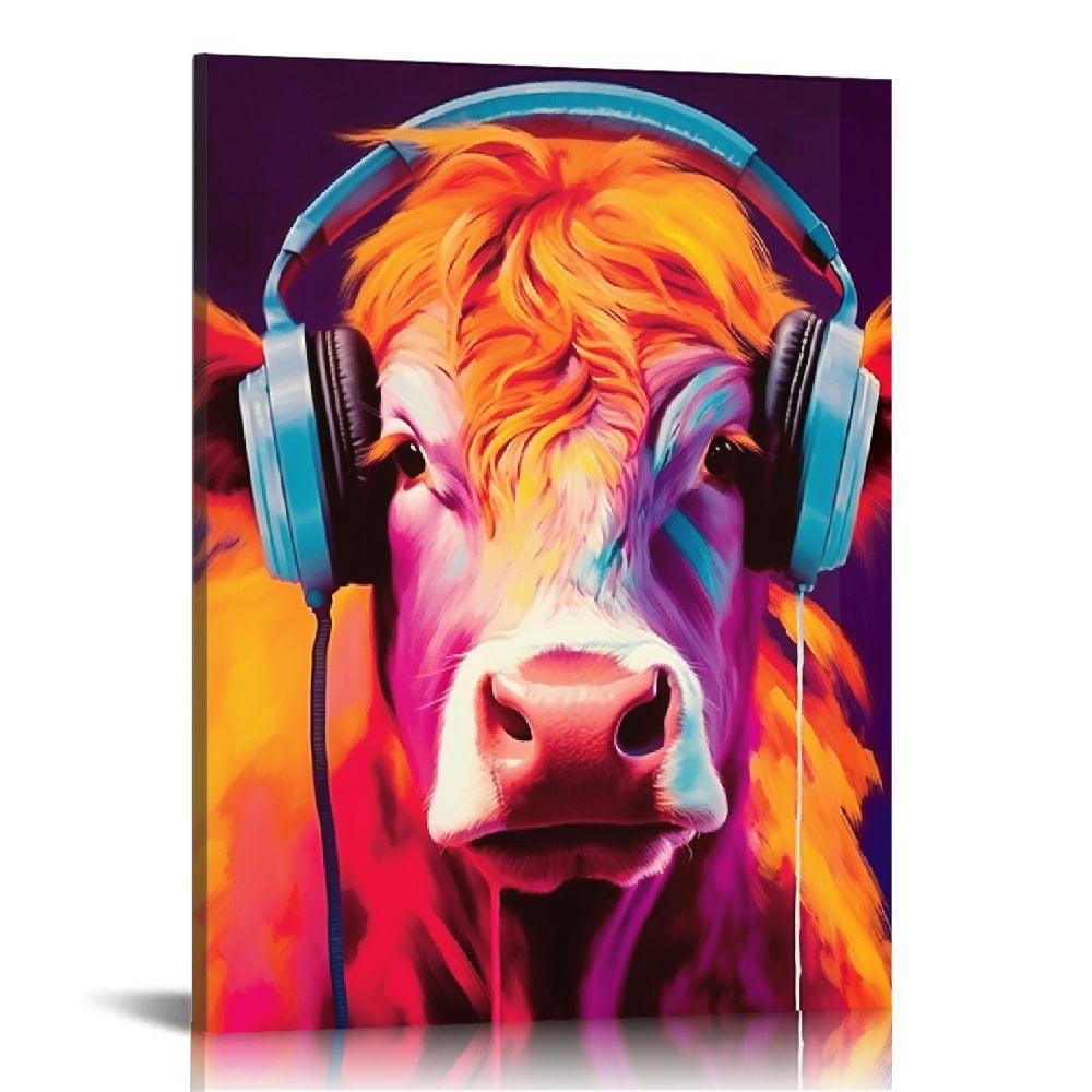 COMIO Highland Cow Wall Art- Ready to Hang Framed Art-16x20 inches ...