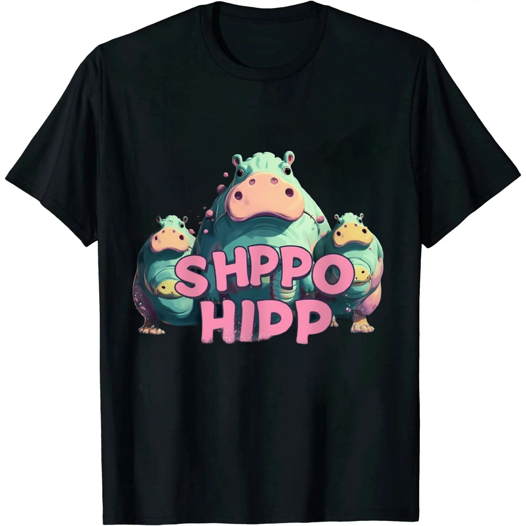 COMIO Hippo Squad Saying Cute Hippopotamus Hippos T-Shirt - Walmart.com