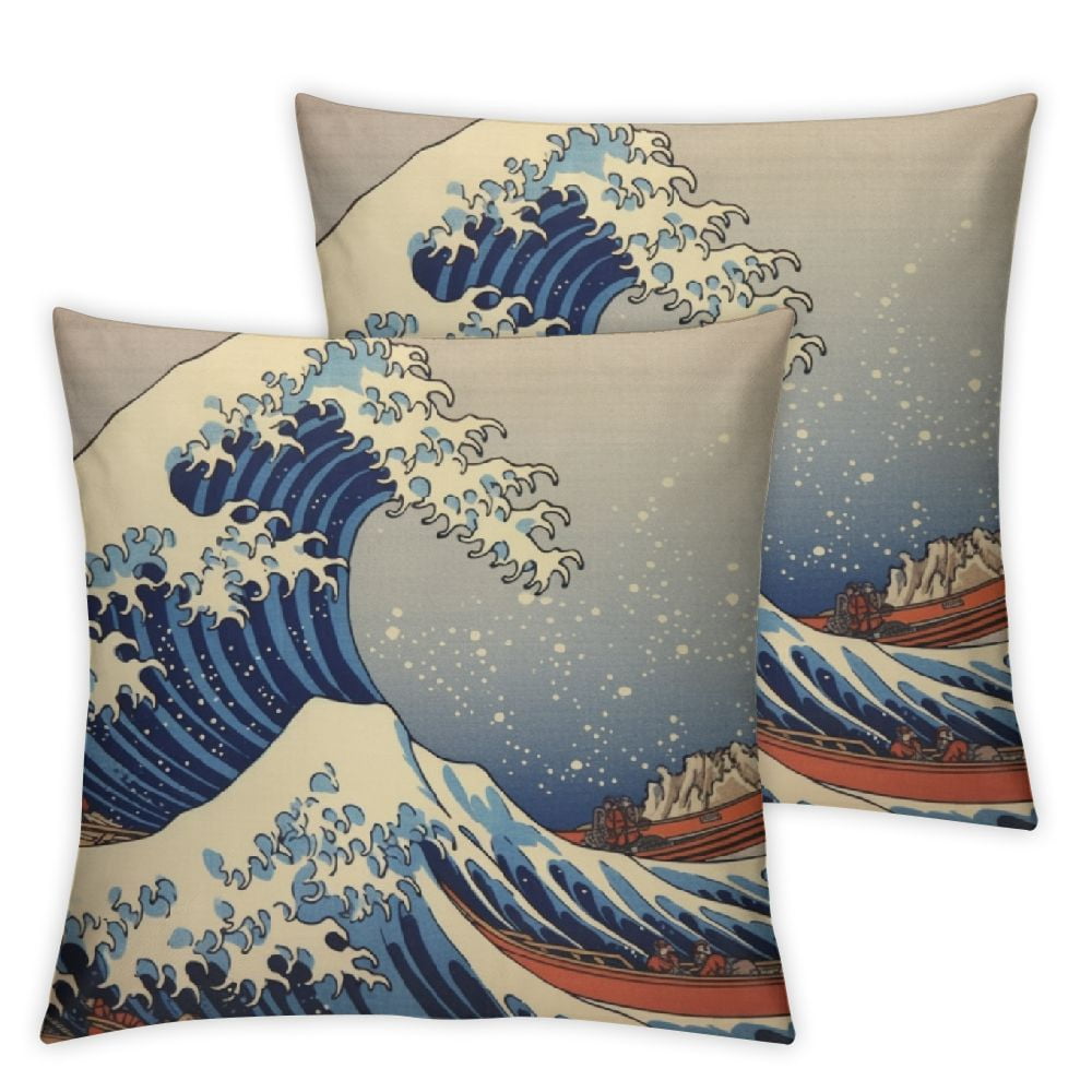 COMIO Hokusai The Great Wave Throw Pillow Case Cushion Cover for Sofa ...