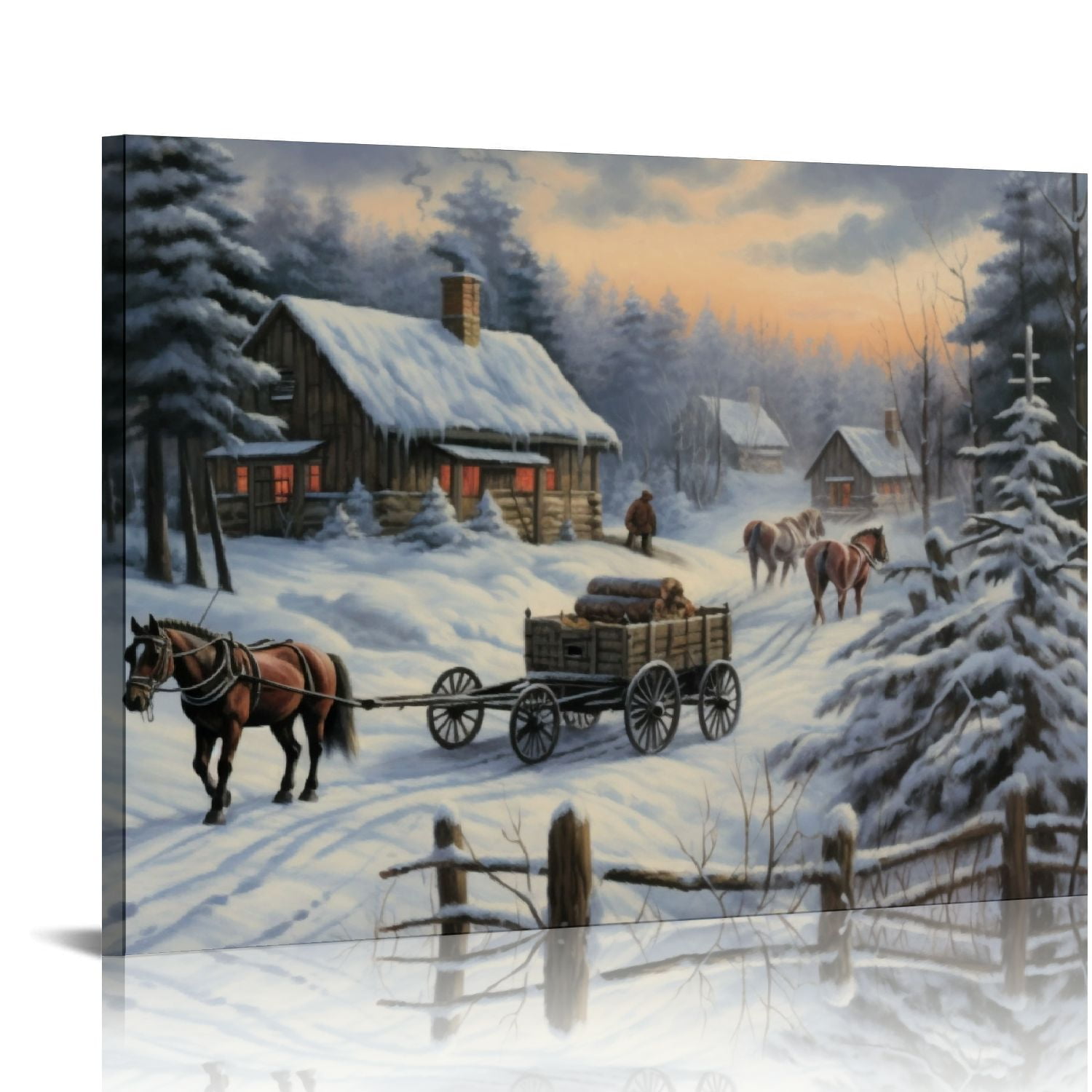 COMIO Home Cabin Décor Dashing Through The Snow by Billy Jacobs Horse ...