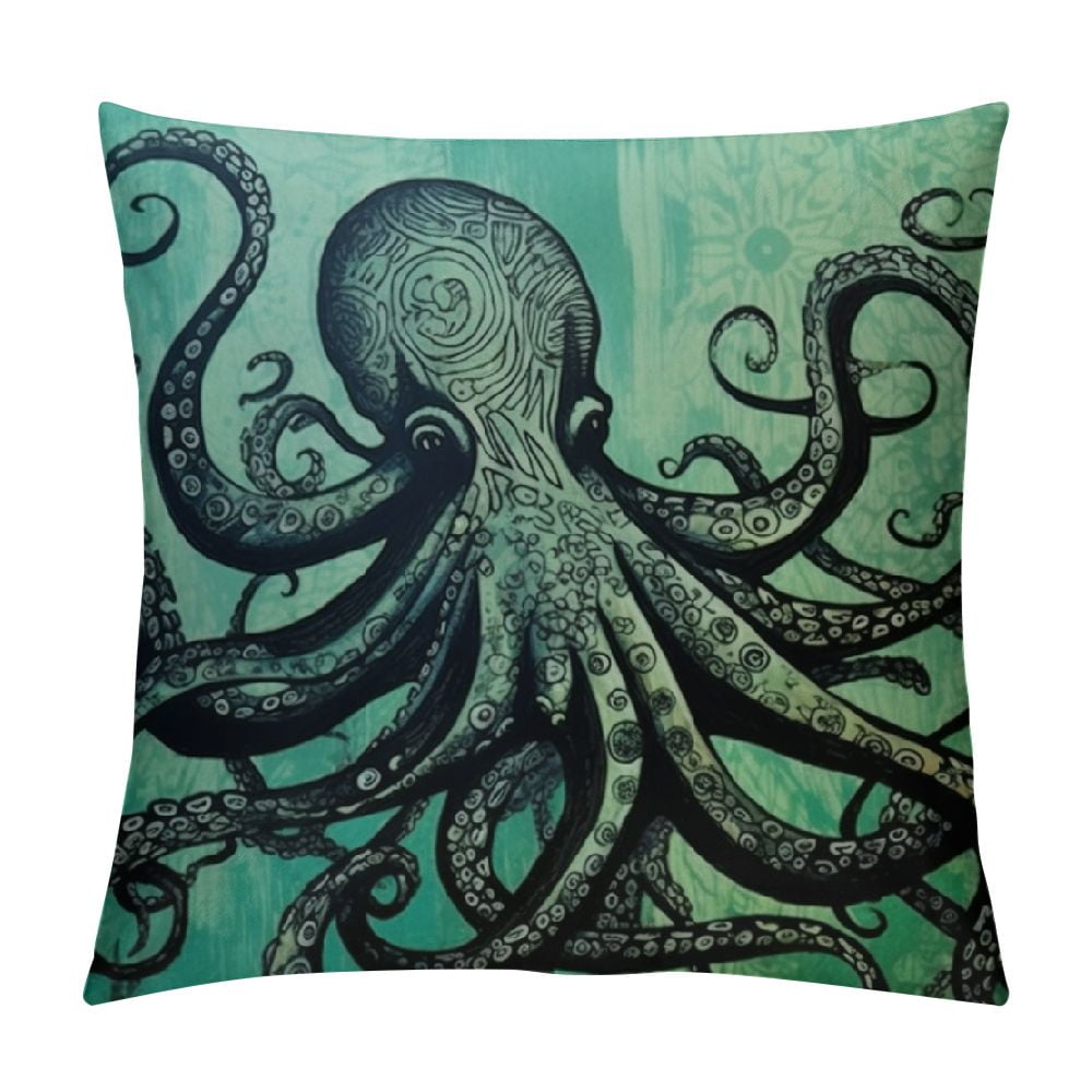 COMIO Home Decor Sofa Gorgeous Cool Octopus Color Printed Throw Pillow ...