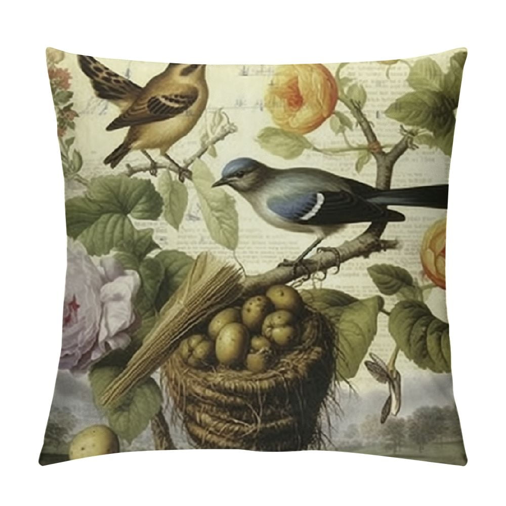 COMIO Hopyeer 4Pack Rustic Vintage Animals Throw Pillow Covers ...