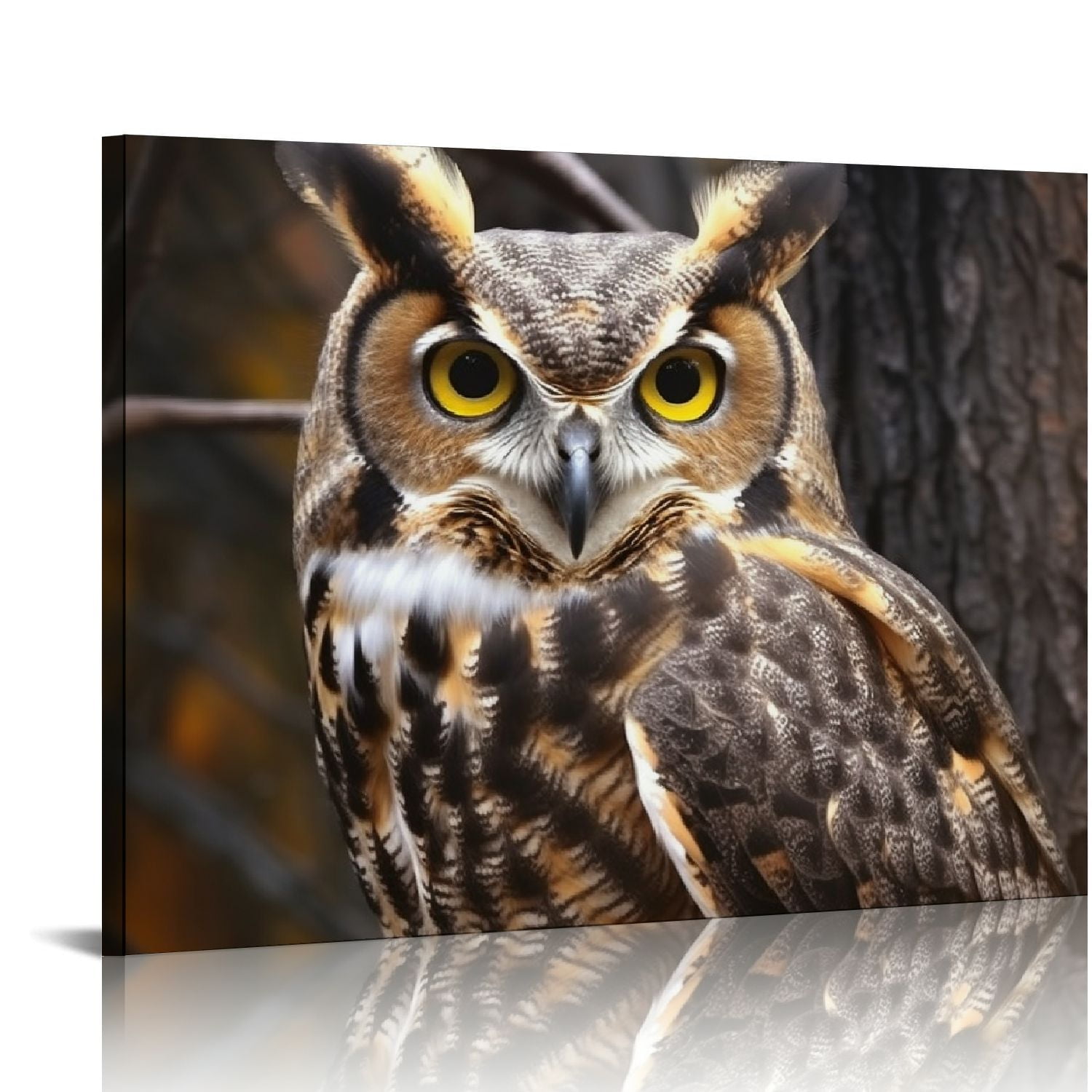 COMIO Horned Owl Nature Photography Canvas Wall Art - Walmart.com
