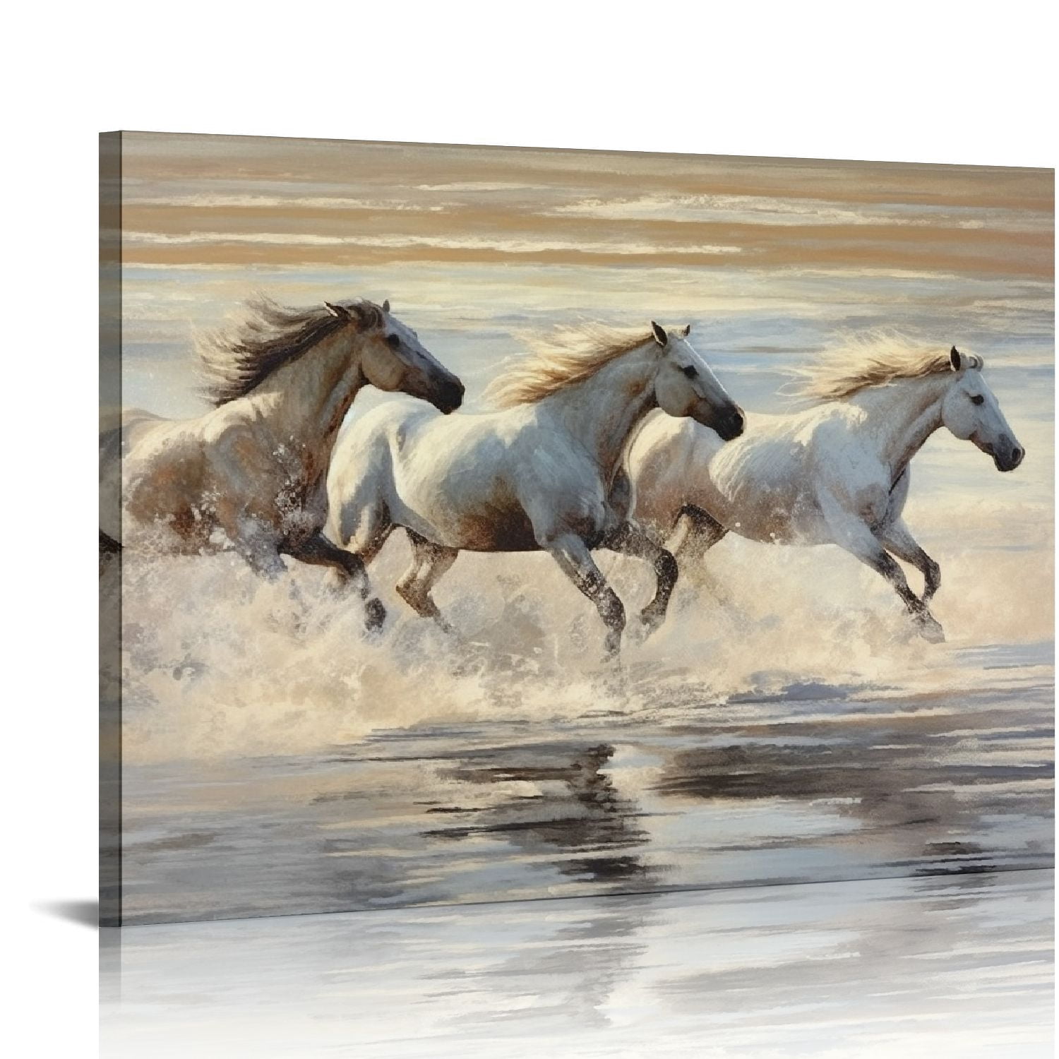 COMIO Horse Pictures Wall Art Framed: Running Animal Horses Print on ...