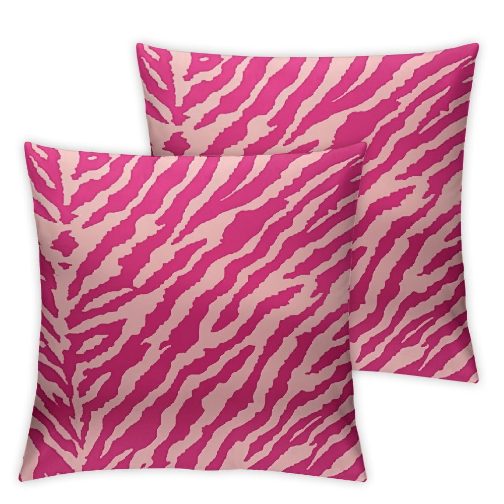 COMIO Hot Pink Preppy Tiger Trendy Tiger Skin Print Throw Pillow Cover ...