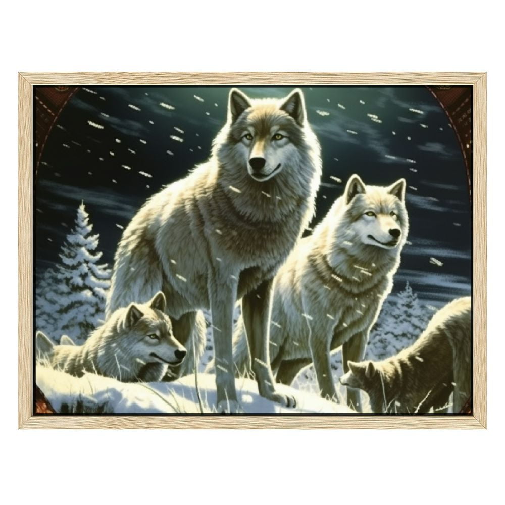 COMIO Howling Wolf Moonlight Wild Wolves Decorative Painting with ...