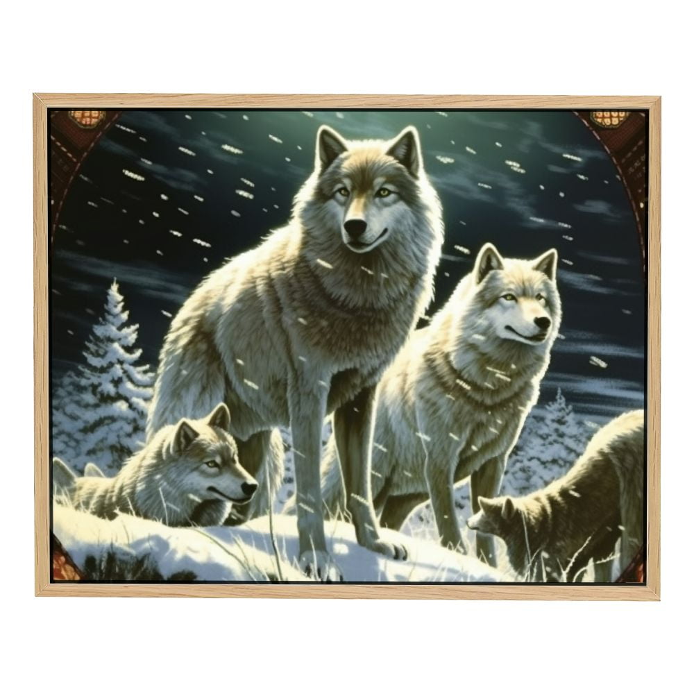COMIO Howling Wolf Moonlight Wild Wolves Decorative Painting with ...