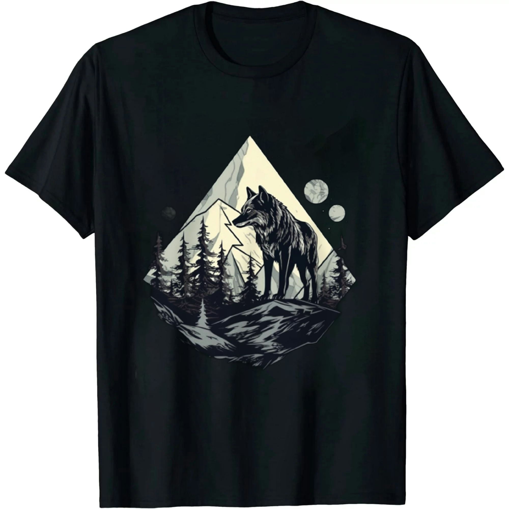 COMIO Howling Wolf Phases Of The Moon T-Shirt - Walmart.com