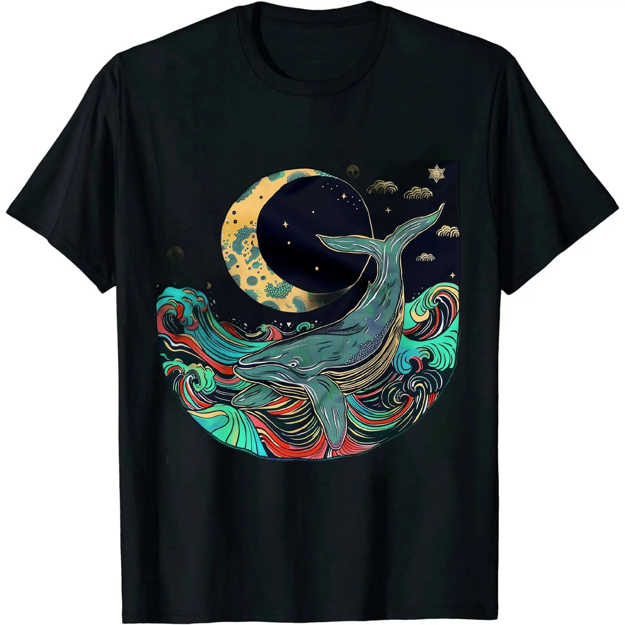 COMIO Humpback Whale Marine Life Ocean Nature Sea Blue Waves Moon T ...