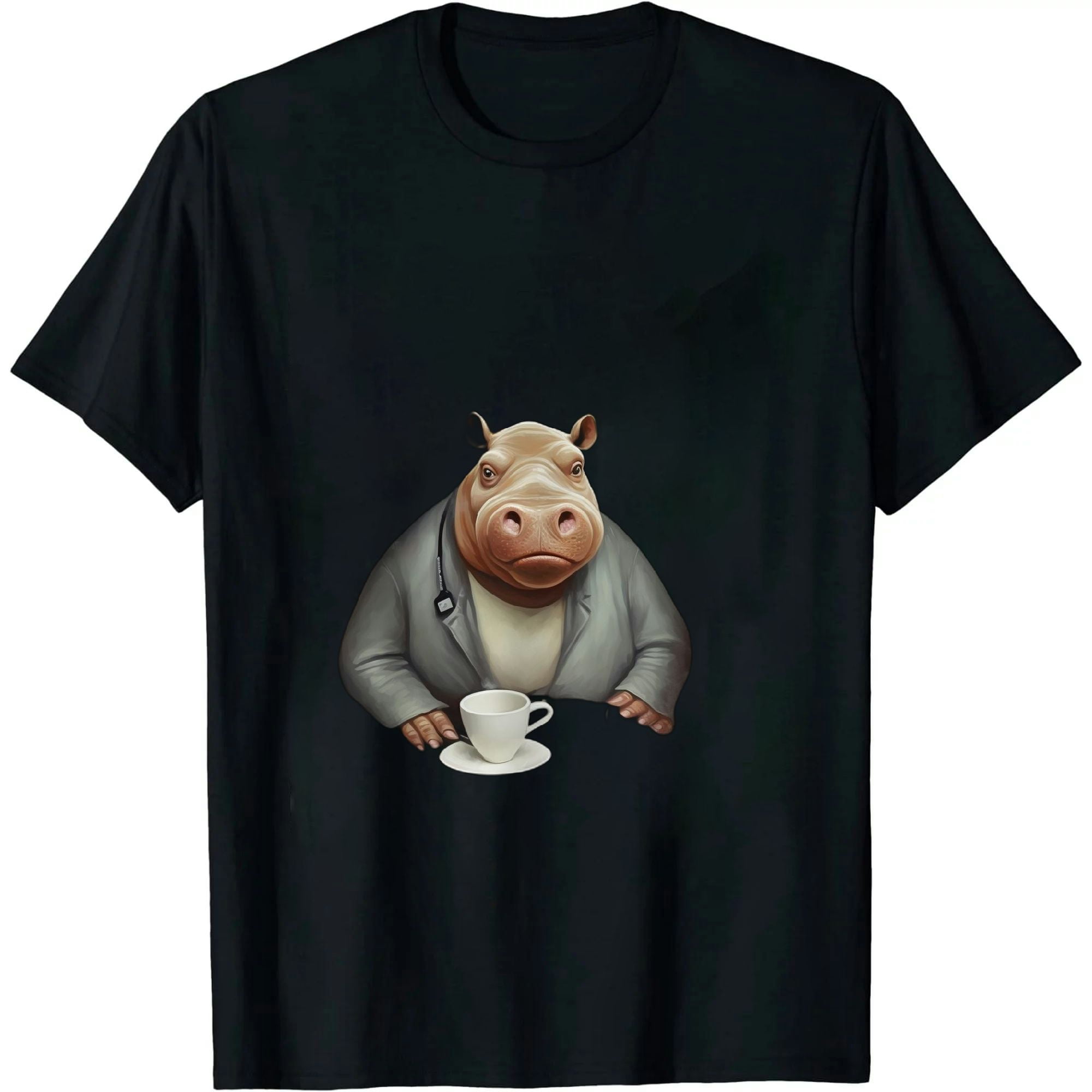 COMIO I Love Coffee - Hippo Lover T-Shirt - Walmart.com