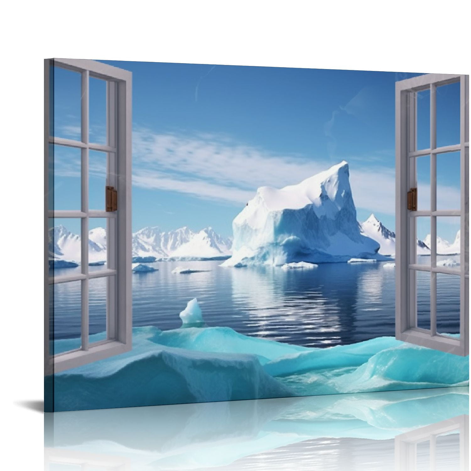COMIO Iceberg Window Wall Sticker Canvas Art Poster And Wall Art ...