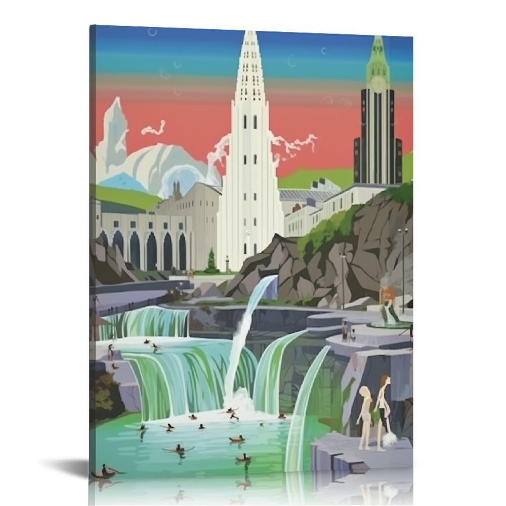 COMIO Iceland Iceland Vintage Travel Posters Canvas Poster Wall Decor ...