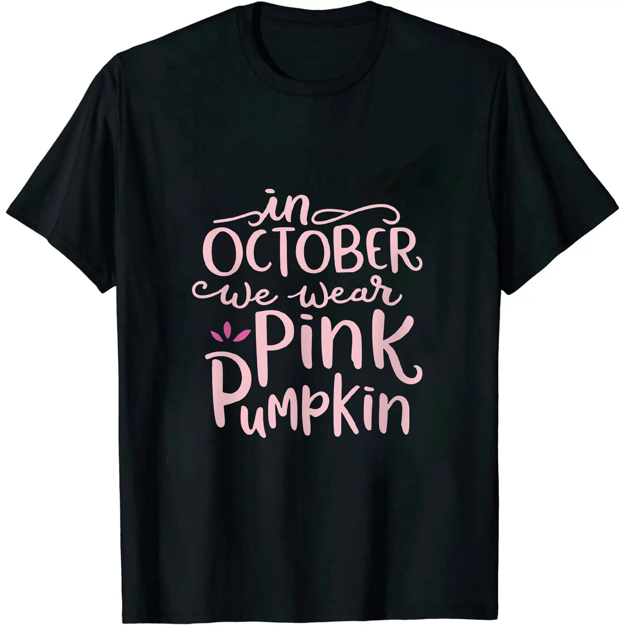 COMIO In October We Wear Pink Pumpkin Breast Cancer Awareness T-Shirt ...