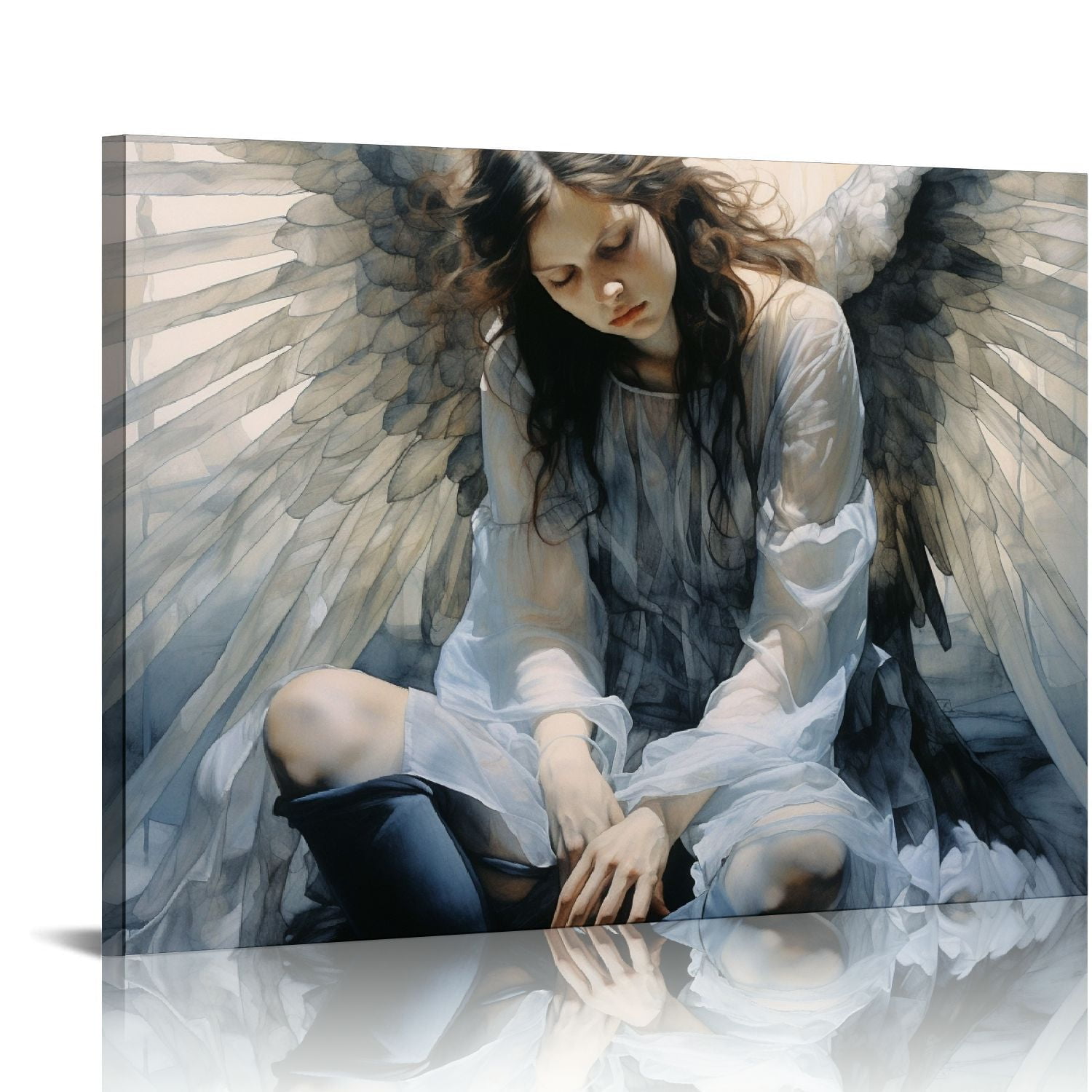 COMIO Inspirational Angel Wall Art Wings And Inspiring Words Canvas ...