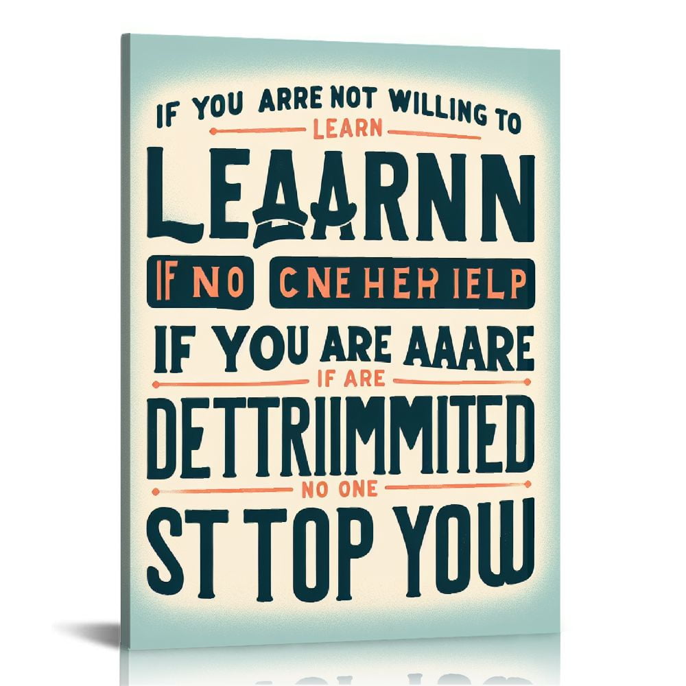 COMIO Inspirational Sage Green Willing to Learn Poster Hanger Frame ...