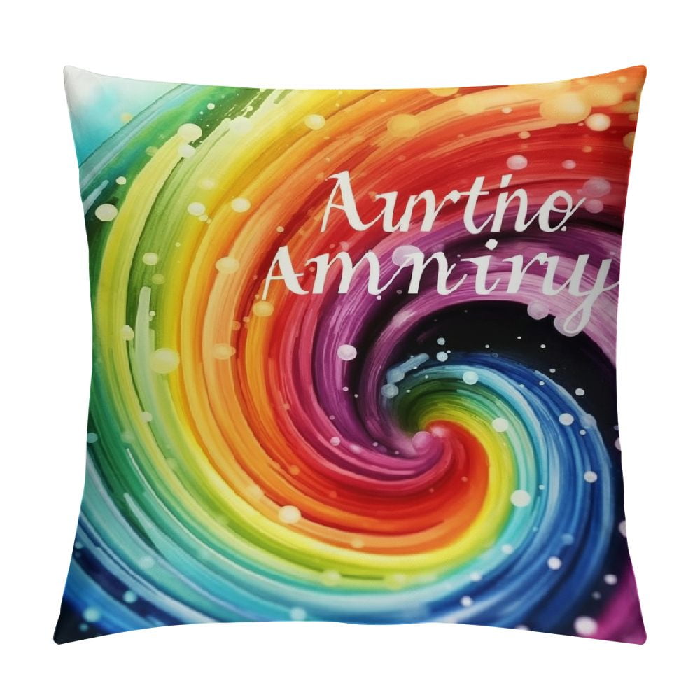 COMIO Inspirational Throw Pillow Covers, Rainbow Throw Pillow Covers ...