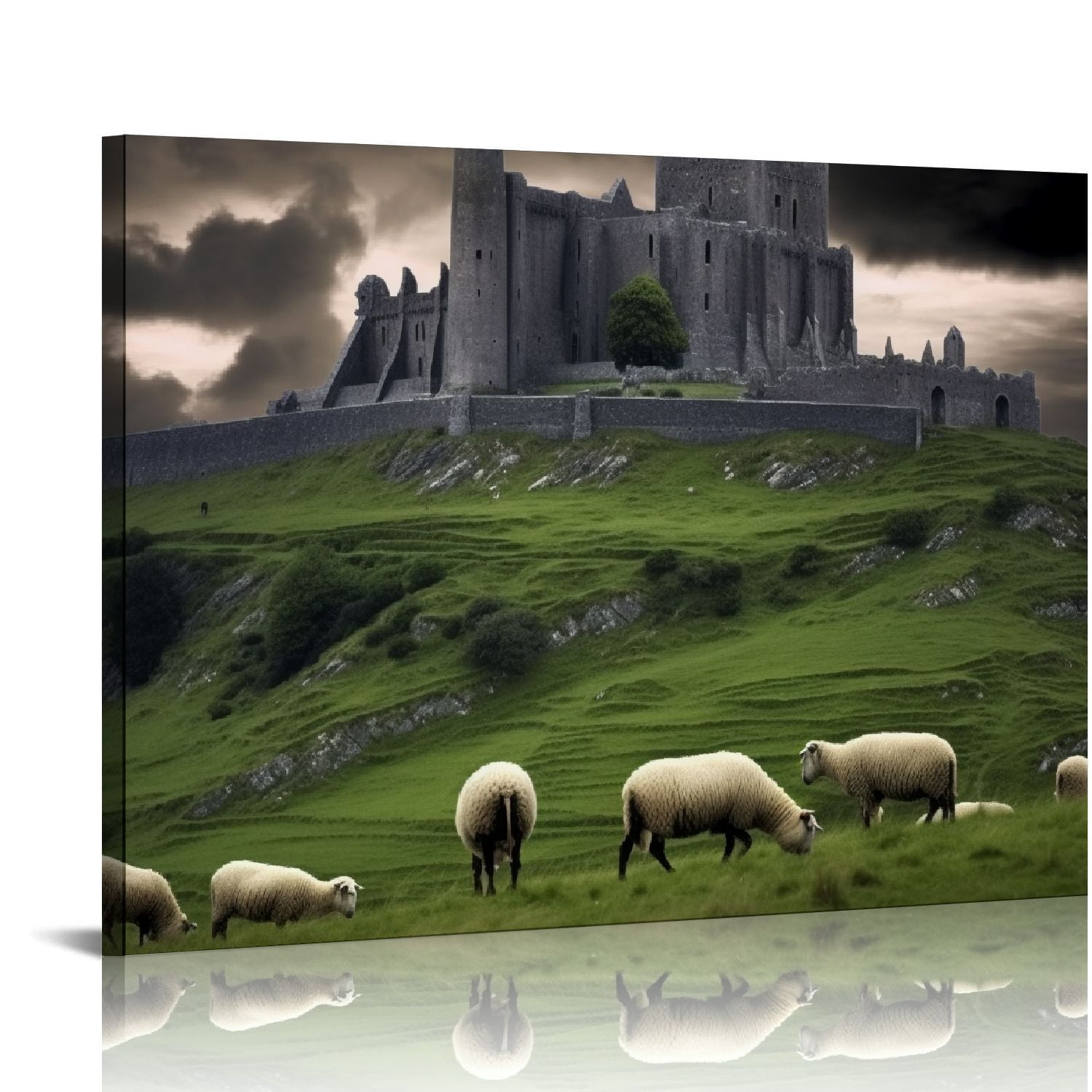 COMIO Ireland Pictures Canvas Wall Art Castle Sheep Prints Poster Print ...