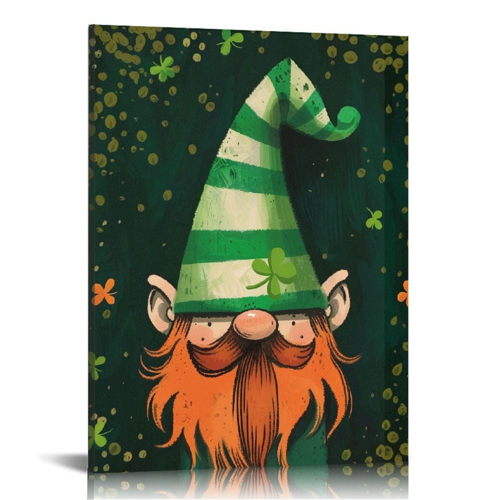 COMIO Irish Gnomes St. Patrick’s Day Linen Paper Wall Art - Walmart.com