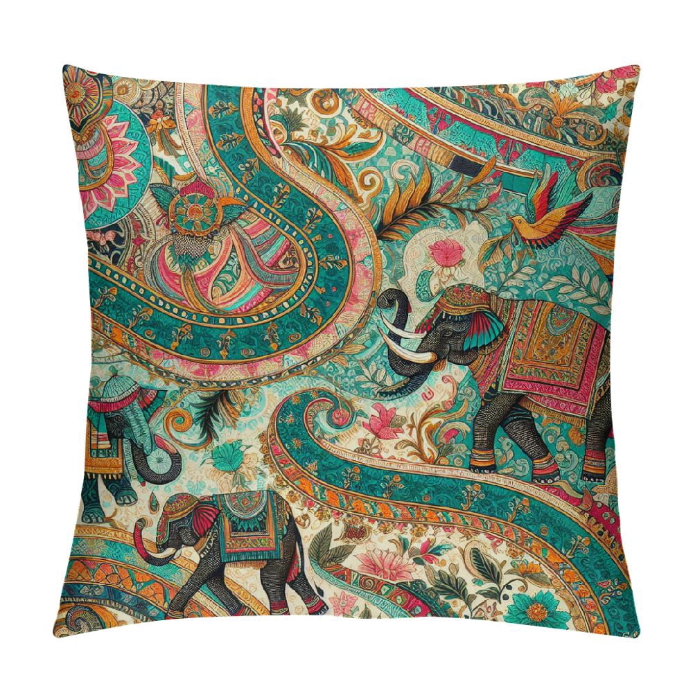COMIO Jacquard dopian Multi Colour Cushion Pillow Cover,Square Cushion ...
