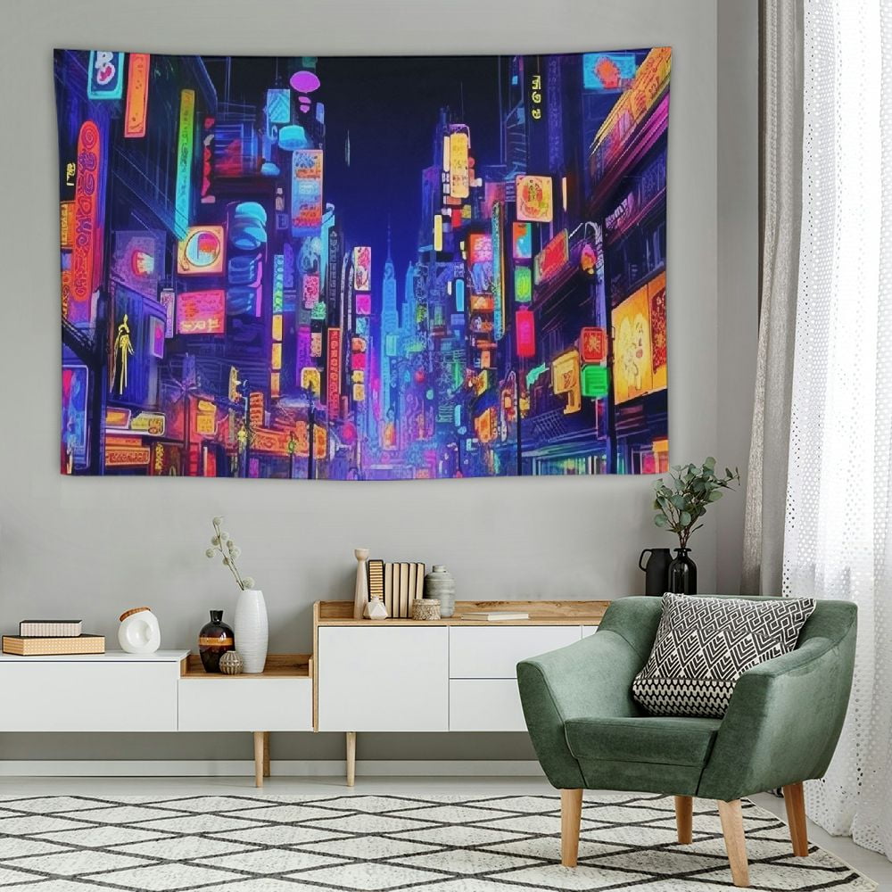 COMIO Japanese Anime Tapestry, Punk Cityscape Wall Tapestry, Japanese ...