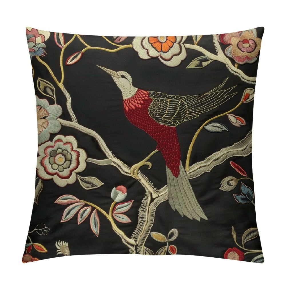 COMIO Japanese Crane Throw Pillow Cover Asian Oriental Heron Bird ...