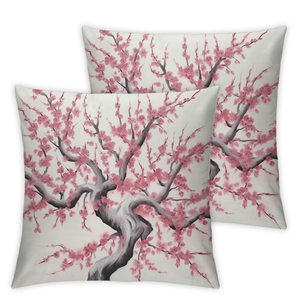 COMIO Japanese Pillow Cushion Cover Pack of 2, Branch of a Flourishing ...