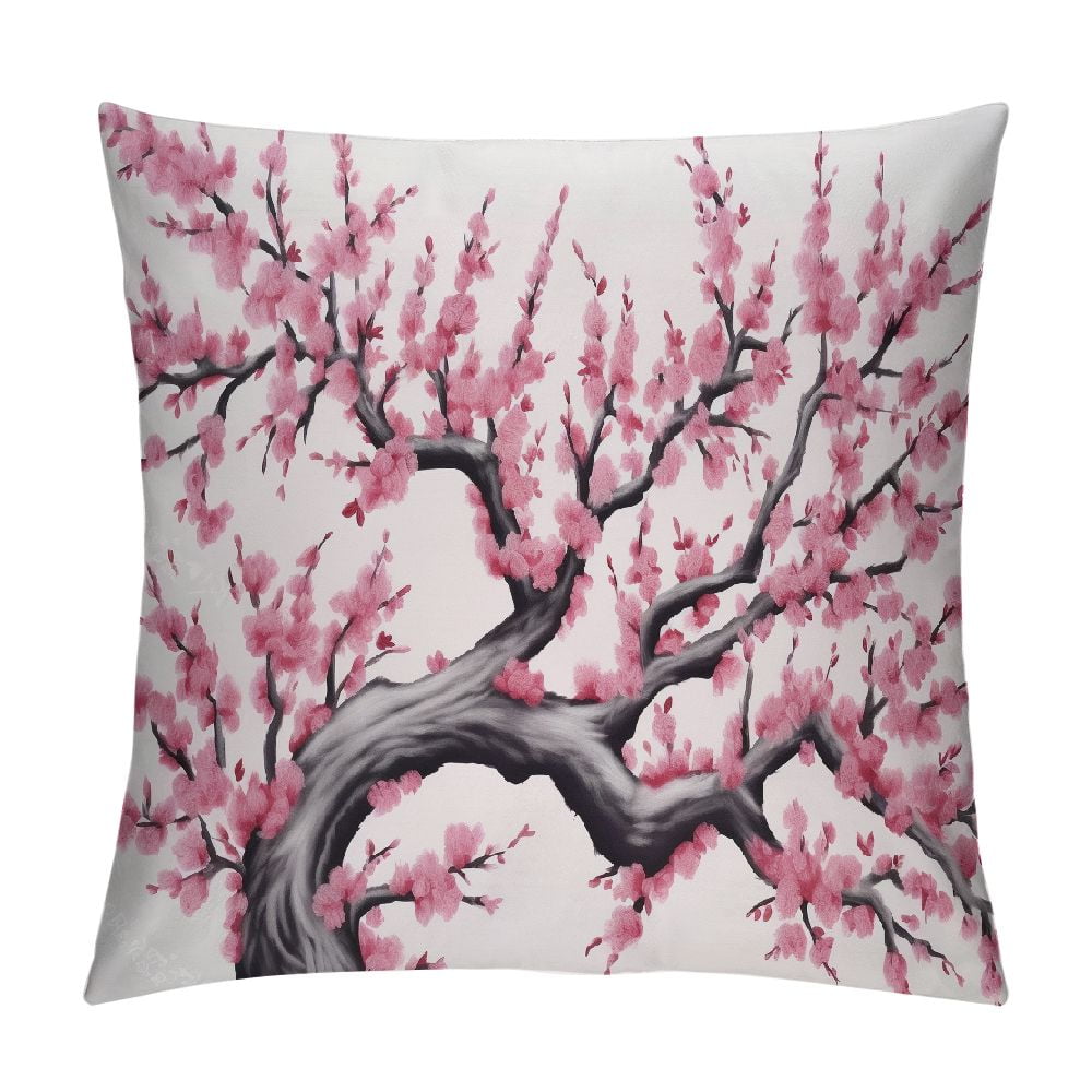 COMIO Japanese Throw Pillow Cushion Cover, Branch of a Flourishing ...