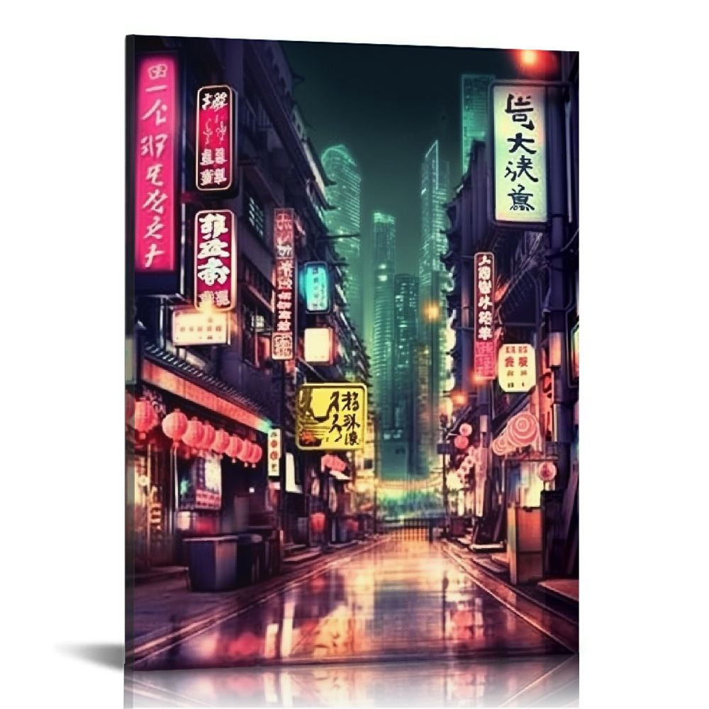 COMIO Japanese Wall Art Prints Japan Neon Posters Abstract Illustration ...